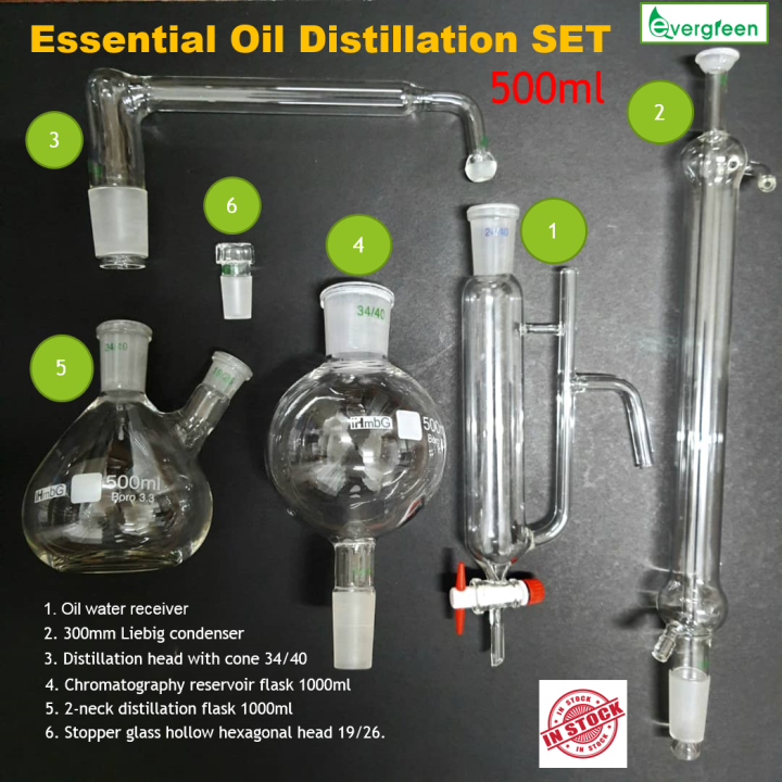 Laboratory Essential Oil Distillation Apparatus Set 500ml, 1000ml | Lazada