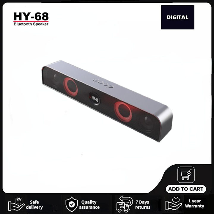 HY-68 Wireless Bluetooth Speaker with Microphone Smart Sound Bar for TV and PC | Lazada PH