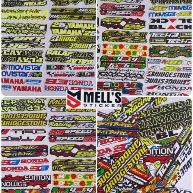 stiker sticker motor tulisan mendatar isi 100 lembar | Lazada Indonesia