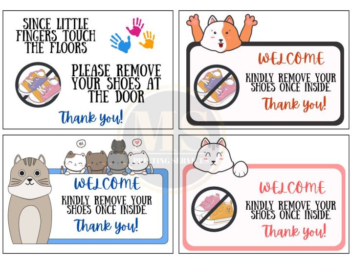 Remove Shoes Signage 2 (Laminated A4 Size) | Lazada PH