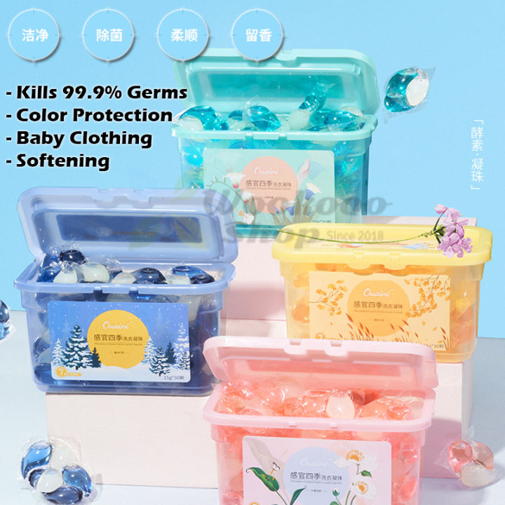 9 Series!!Season of 3in1 Multi OUAINI Concentrate Bio Enzymes Laundry Capsule Tablet Laundry ...