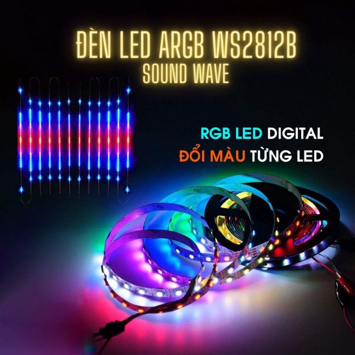 [Chính hãng]Đèn led ARGB WS2812B hiệu ứng âm nhạc kèm nguồn điều khiển ...
