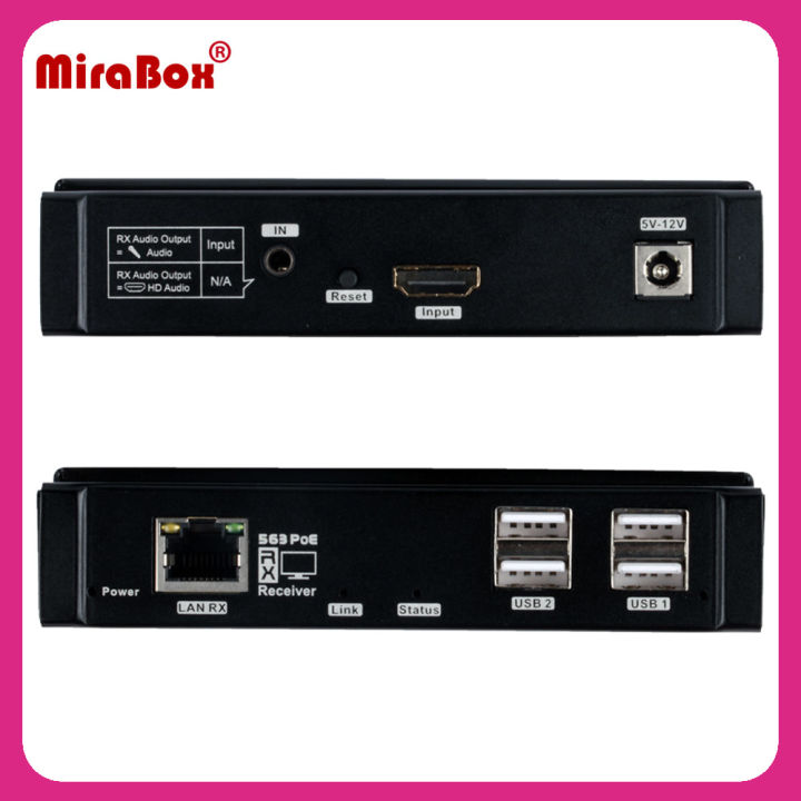 Mirabox 100m PoE 4K KVM Extender HDMI Extender HDMI over Cat5e/6 for ...
