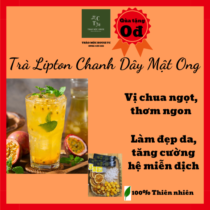 Trà lipton chanh dây mật ong, gói 50gr, vị chua ngọt, tăng cường hệ ...