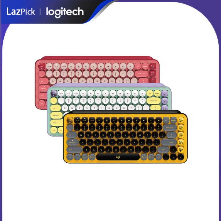 Logitech POP KEYS Wireless Portable Mechanical Keyboard Bluetooth ...