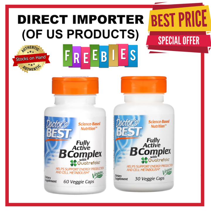 Doctor's Best Fully Active B Complex with Quatrefolic 30 & 60 Veggie ...