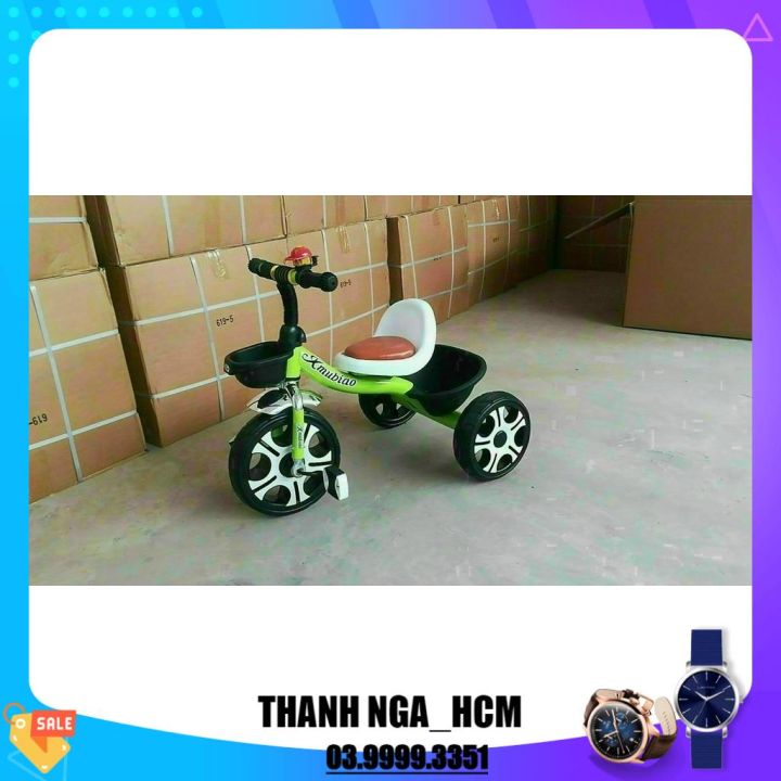 Xe đạp 3 bánh, xe đạp trẻ em yên da cao cấp, có giỏ đồ lớn cho bé ...