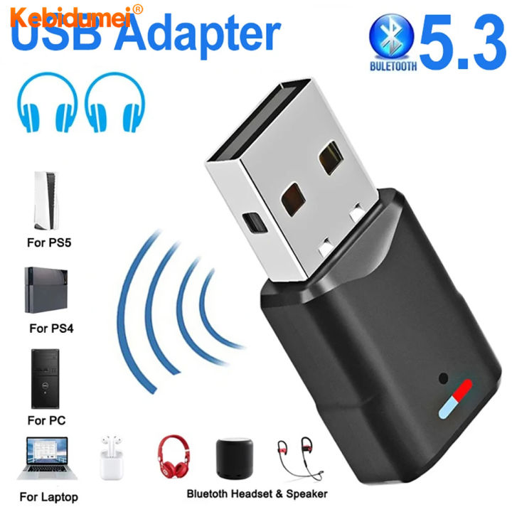 Kebidumei USB Bluetooth 5.3 Audio Transmitter Wireless Adapter For ...