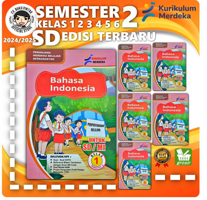 LKS BAHASA INDONESIA SD/ MI KELAS 1 2 3 4 5 6 SEMESTER 2 2024-2025 KURIKULUM MERDEKA | PUTRA ...