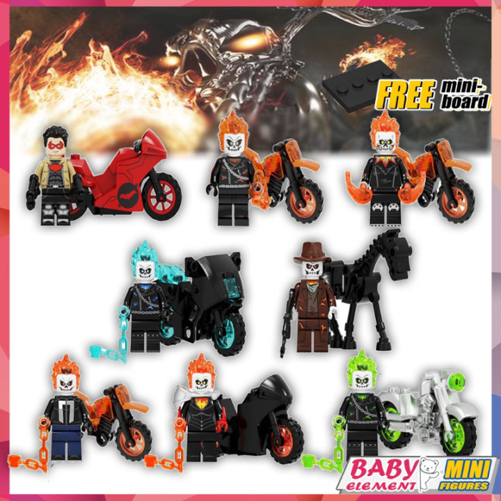 8 Types Ghost Rider Minifigures Action Movie Collection Enthusiast DIY ...