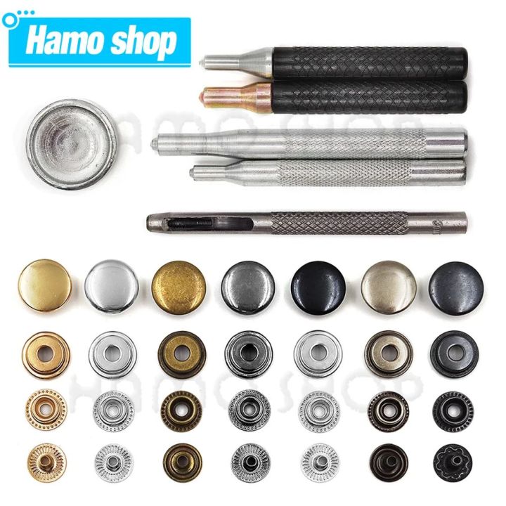 25Sets 201/203 Metal Snap Fasteners Snaps Button Press Studs 4 ...