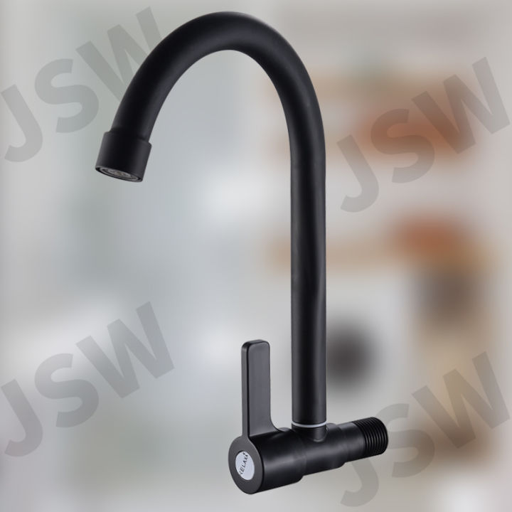 KRAN ANGSA WARNA HITAM Keran Dapur Kran Cuci Piring 1/2 INCH Kran Angsa ...