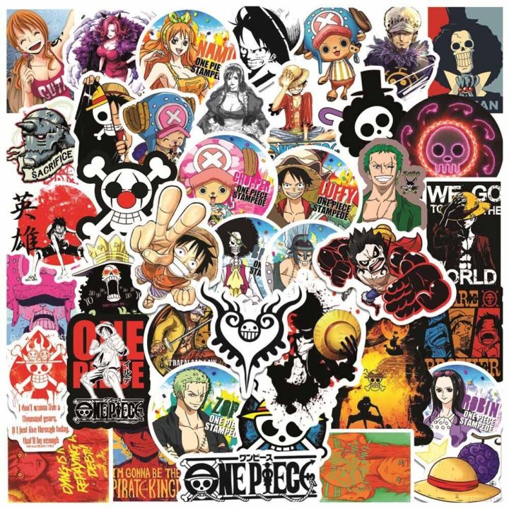 YF One Piece Waterproof Stickers Laptop Luggage Guitar Computers Luffy ...