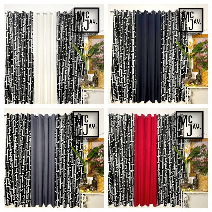 MCJAY - Maze Black 3in1 Ring Curtain Set (6ft/6.6ft/7ft) - Sold per ...