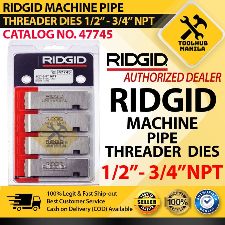 Ridgid Machine Pipe Threader Dies 1/2" - 3/4" Model 47745 | Lazada PH