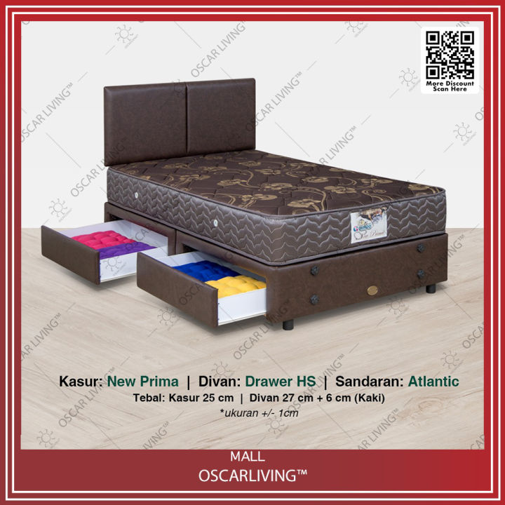 Kasur Guhdo Drawer HS New Prima Set Atlantic Tebal 25Cm Coklat Khusus Jabodetabek | Lazada Indonesia