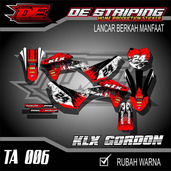 STIKER DECAL KLX GORDON FULLBODY STRIPING MOTOR KLX GORDON TA006 ...