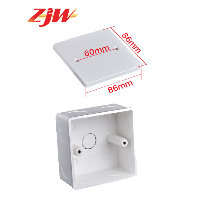 ZJW 86*86mm Wall Mounted Junction Box BS Plastic IP55 Connection Box ...