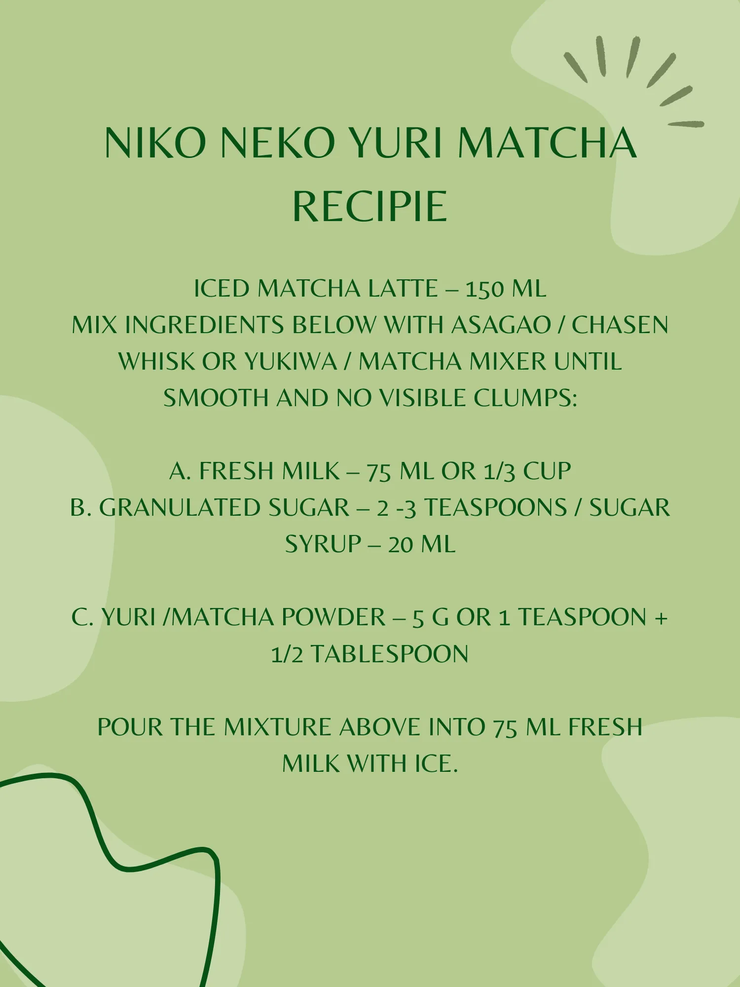 Niko Neko - YURI / Matcha Powder (Halal Certified) 50g / 100g | Lazada