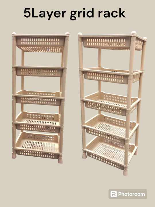 Multi-functional 5 Layer Grid Storage Shelves Organizer | Lazada PH