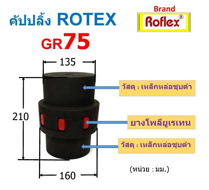 คัปปลิ้ง ROTEX Coupling GR 75 แบรนด์ROFLEX / ROTEX Model ยอยยาง ยอย8แฉก ...