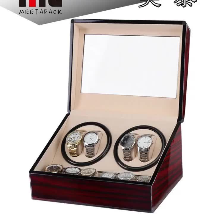 Electric motor 4+6 Piano Lacquer Automatic Winding Watch Wooden ...