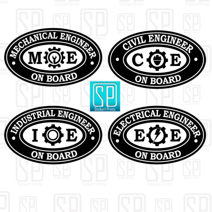 Logo Decals for Engineers - Mechanical, Civil, Industrial, Electrical ...