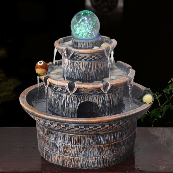【Entenfei】Table Top Desktop Water Fountain Water Features ，Fengshui LED ...