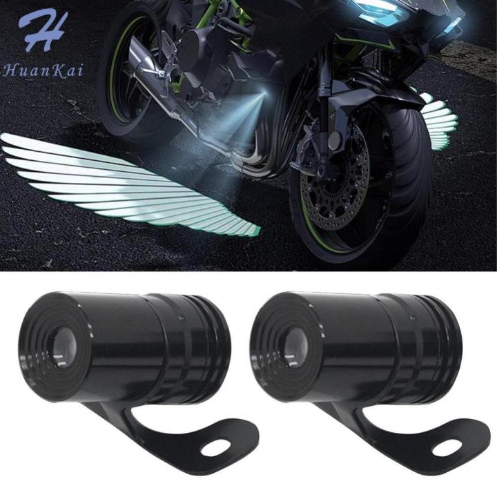 HK Pair Motorcycle LED Welcome Light Angel Wings Style Projection ...
