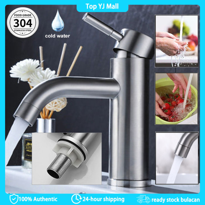SUS304 stainless lavatory faucet Steel Bathroom Wash Sink Faucet Basin ...
