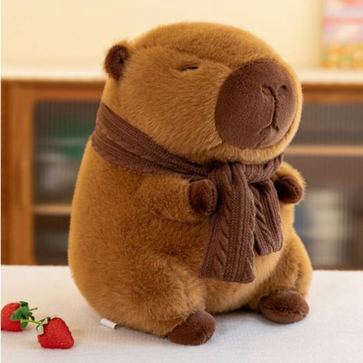 JUVIAAL PP Cotton Scarf Capybara Plush Doll Removable Scarf Soft ...