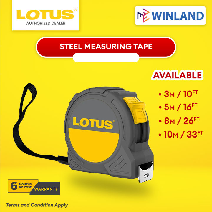Lotus by Winland 3|5|8|10 Steel Tape (Inch/Fractional Scale) Measuring ...