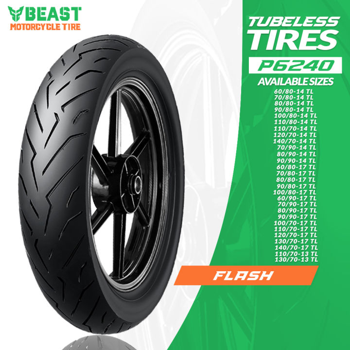 Beast Flash P6240 Tubeless Motorcycle Tires, Durable and Safe Dual ...