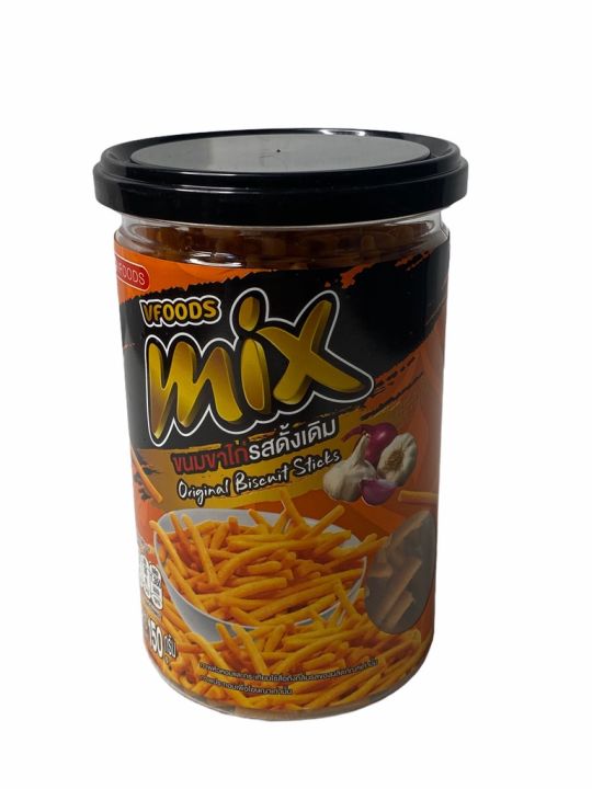ขนมขาไก่ VFOOD MIX BISCUIT STICKS 150g ORIGINAL รส ดั้งเดิม 1กระป๋อง ...