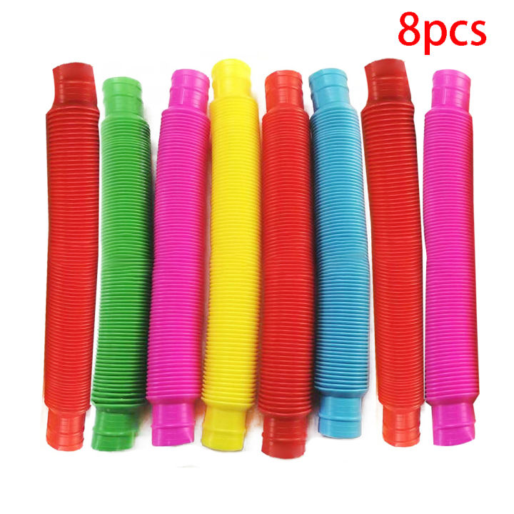 Pop it Tubes Fidget Toys Plastic Corrugated Pipe Autism Sensory Toys ...