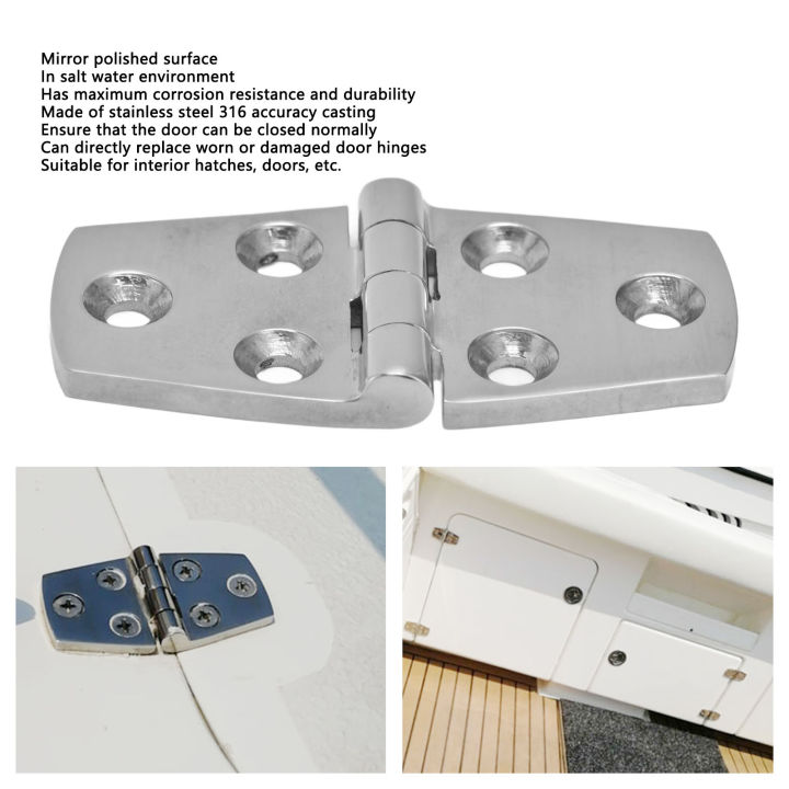 Marine Hinges Maximum Corrosion Resistance 76x38mm 6 Hole Boat Hinge ...