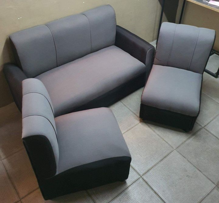 sofa set greyblack fabric uratexfoam cod Modern Sofa Set With Uratex Foam New Sofa Set With Local Supplier Warranty Sofa Set For Metro Manila Cod Lazada Lazada PH
