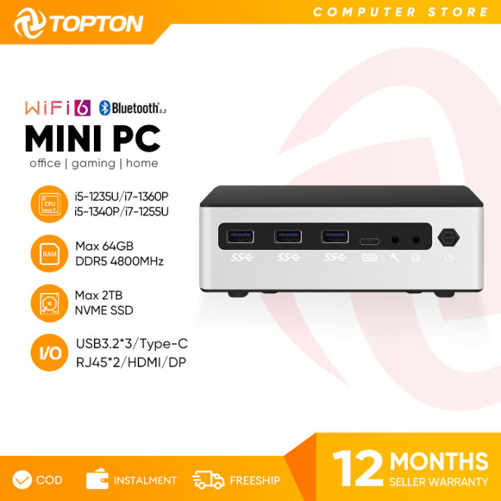 Topton 13th Gen pocket Mini PC i7 1360P i5 1340P 2xDDR5 4800MHz 2*NVMe ...