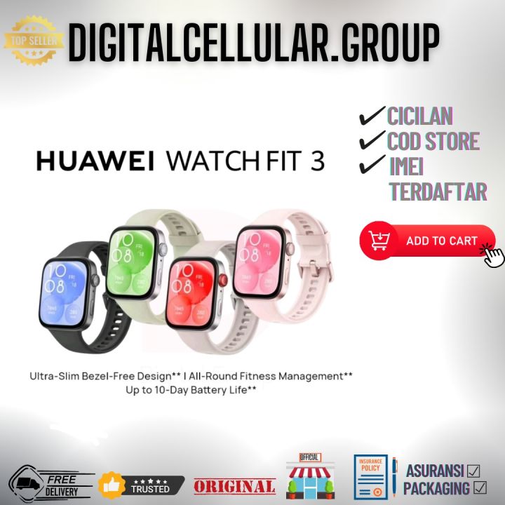 HUAWEI WATCH FIT 3 AMOLED GARANSI RESMI SMARTWATCH | Lazada Indonesia