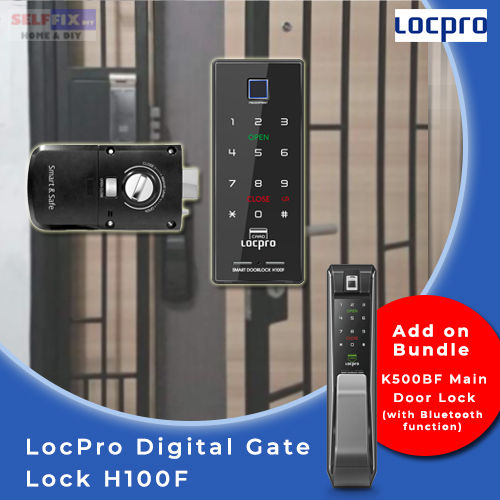LocPro K500BF Digital Door Lock + H100F Gate Lock Bundle (Free Site Inspection) | Lazada Singapore