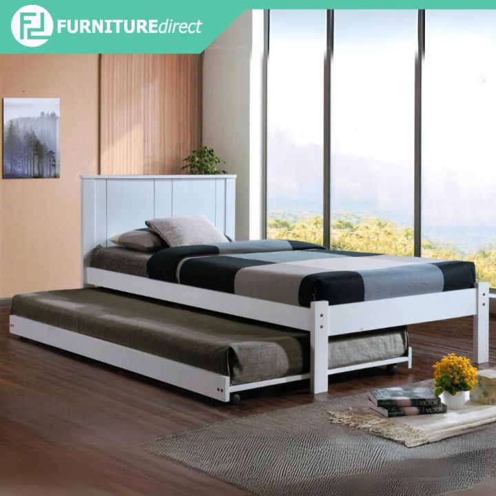 Furniture Direct ETHAN Single Size wooden Pull Out Bed Frame-katil ...
