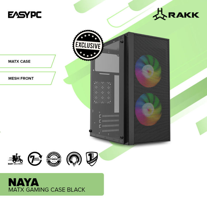 EasyPC | RAKK NAYA Matx / ATX Mesh Gaming Case Black For Desktop PC ...