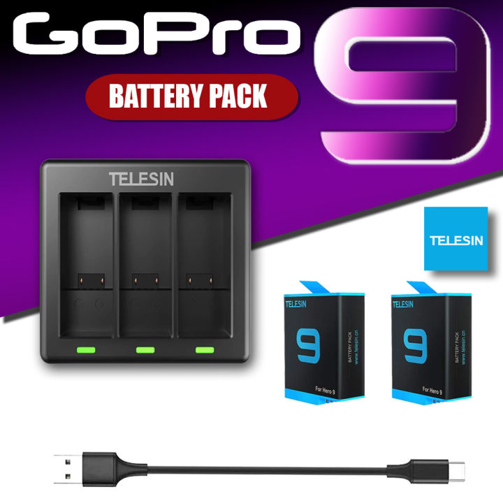 ของแท้ TELESIN แบตเตอรี่ แพค GOPRO HERO 8 9 10 แบตเตอรี่เสริม ...