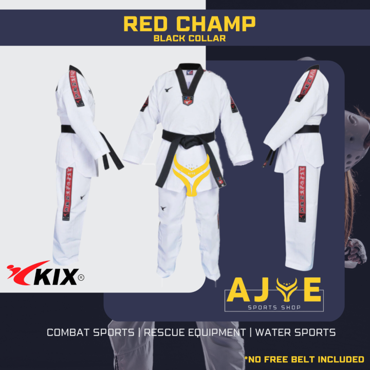 KIX TAEKWONDO RED CHAMP BLACK COLLAR | Lazada PH
