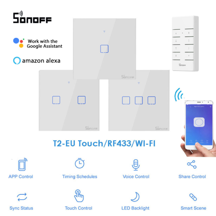 E Life Smart Store SONOFF T2EU-RF 86 Type Wall Panel Sticky 433MHz ...