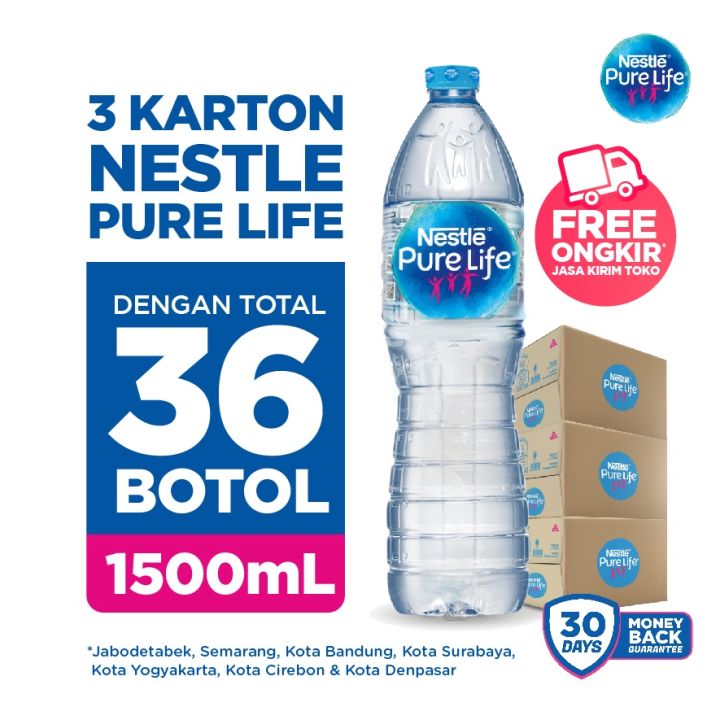 Nestle Pure Life 3 Karton - 1500ml / Pure Life / Air Mineral / Air ...