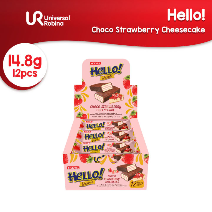 Hello! Desserts Choco Strawberry Cheesecake (14.8g x 12) | Lazada PH