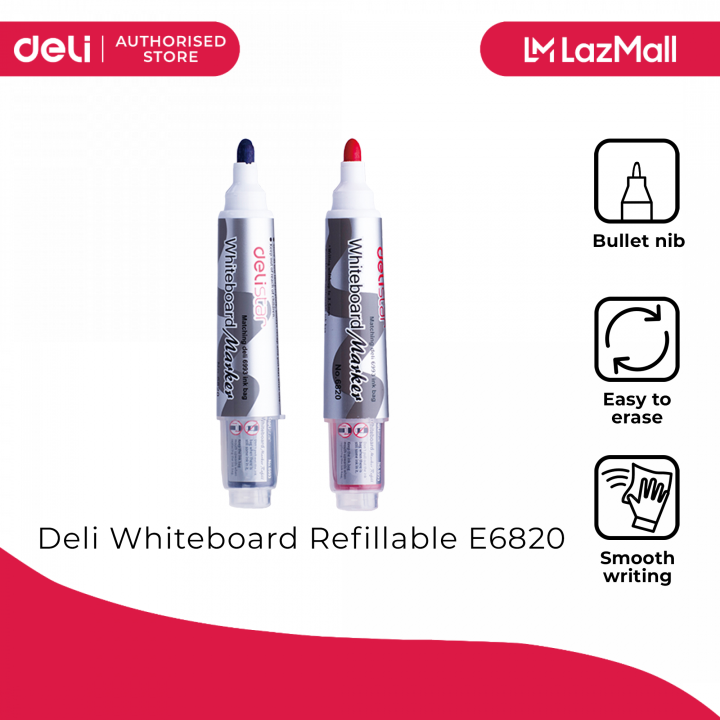 Deli Whiteboard Marker Refillable (1PC) E6820 [75316820A] | Lazada PH