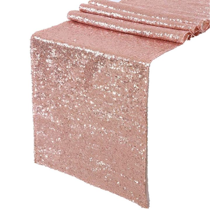 Sparkly Rose Gold Sequin Table Runners Shimmer Table for Wedding Party ...