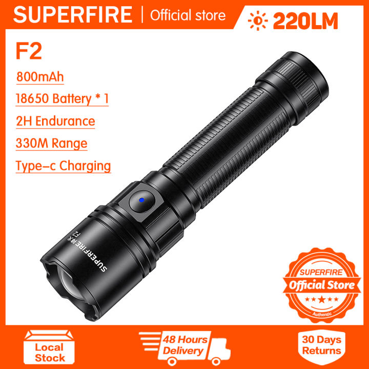 Superfire Đèn pin F2/F2-A/F2-S EDC Đèn pin sạc Đèn pin siêu sáng ngoài trời không thấm nước ...